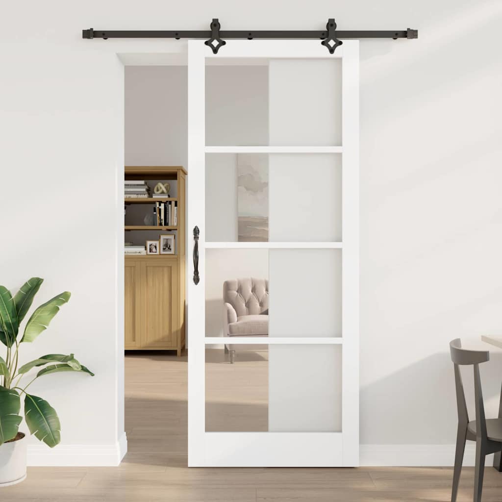 Συρόμενη Πόρτα ORKDAL Λευκό και Μαύρο 93 x 232 εκ.... – PAKOBAZAAR