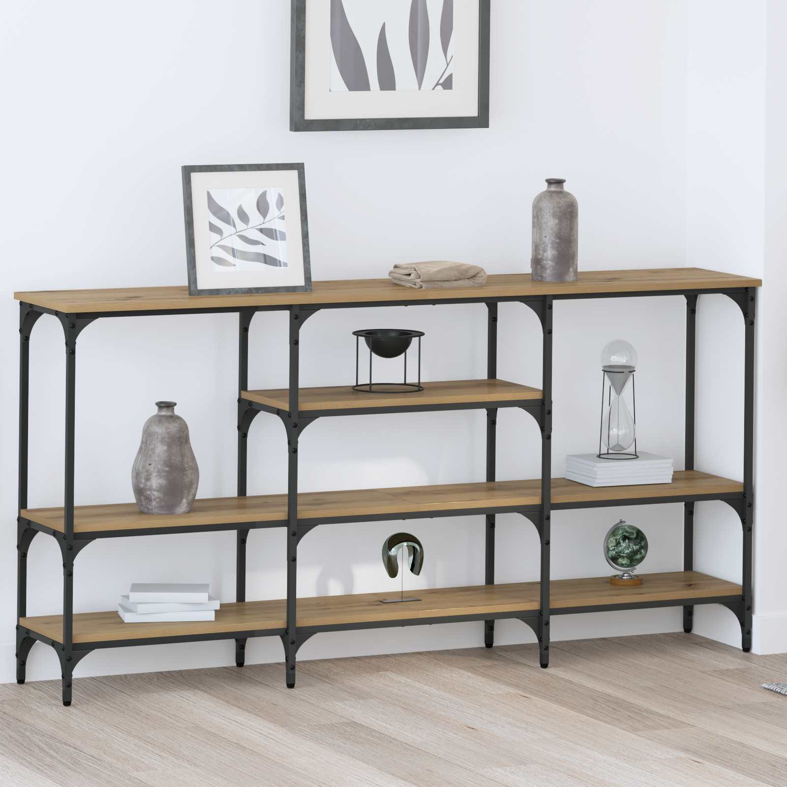 Τραπέζι κονσόλας με ράφι artisan δρυς 160 x 29 x 8... – PAKOBAZAAR