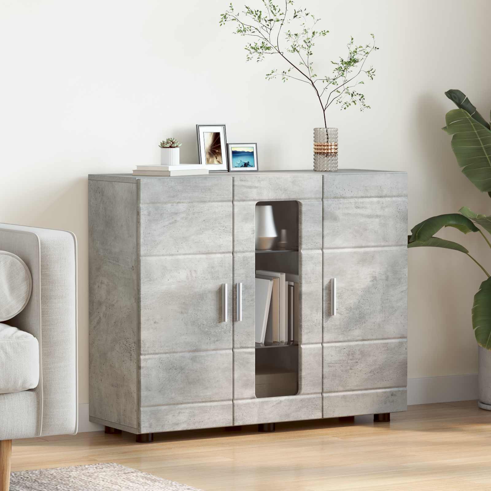 Ξύλινο Ντουλάπι Σκυρόδεμα Γκρι 88,5 x 30,5 x 73 εκ... – PAKOBAZAAR