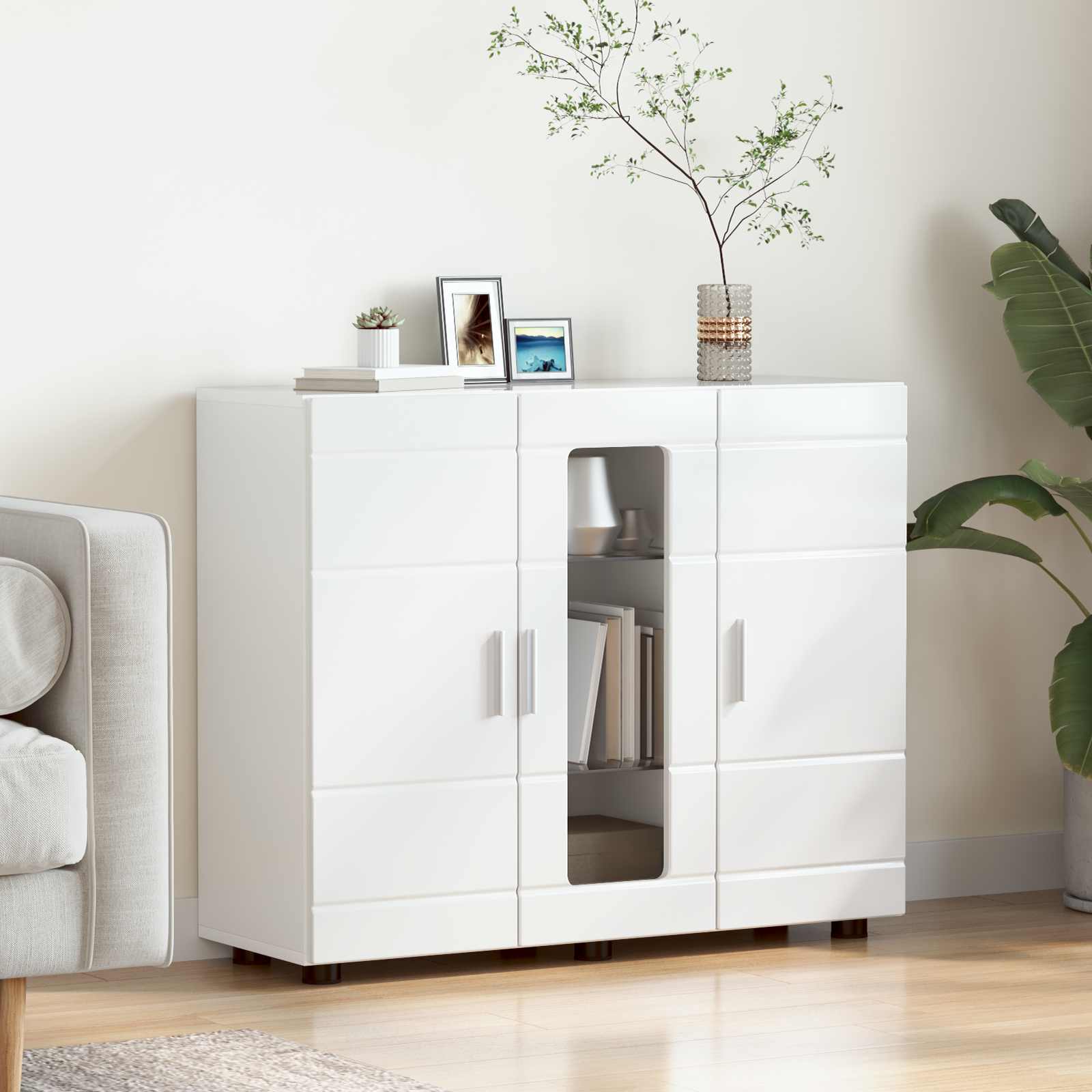 Ξύλινο Ντουλάπι Υψηλής γυαλάδας λευκό 88,5 x 30,5 ... – PAKOBAZAAR