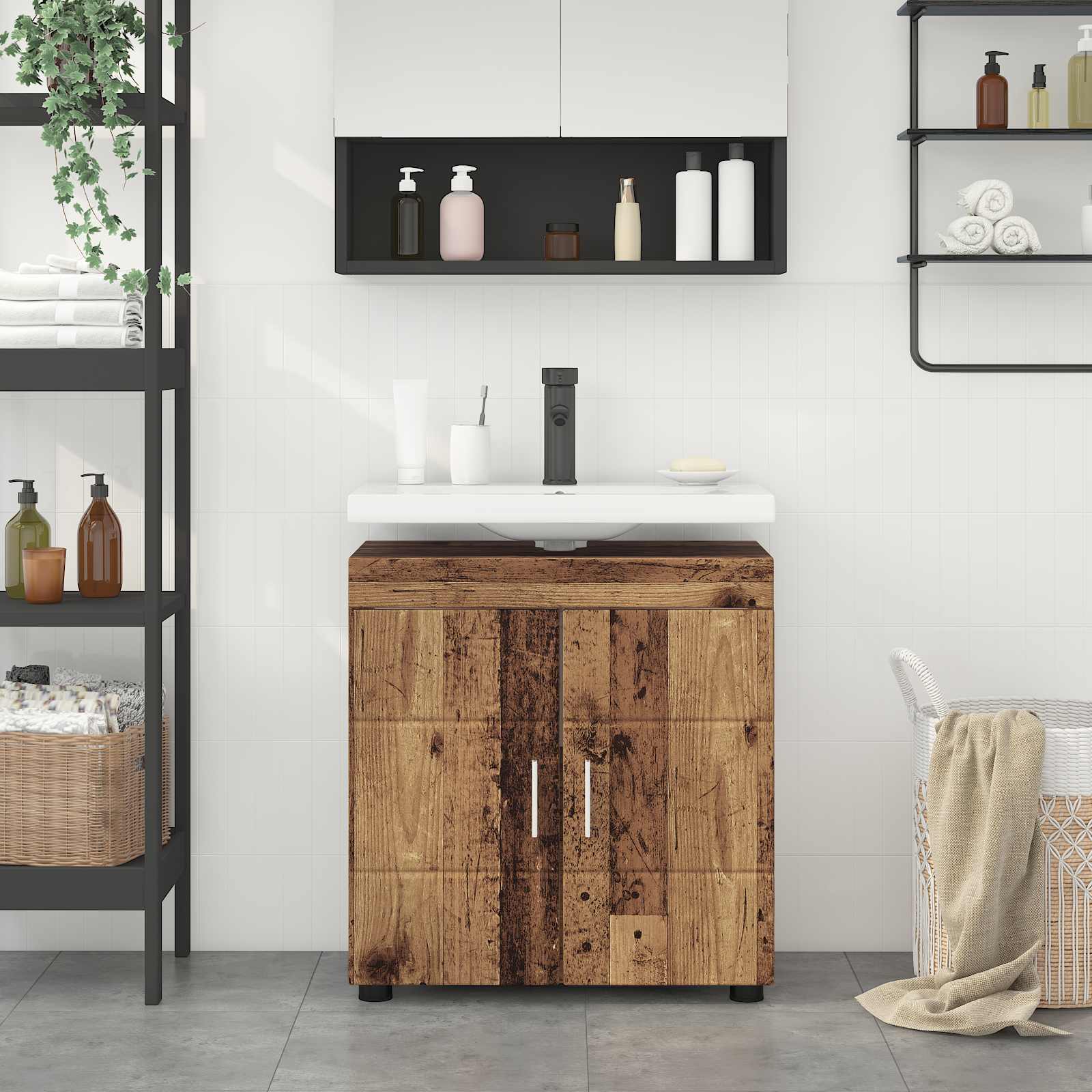 Σετ Ντουλαπιών Μπάνιου TULUM Παλιό ξύλο 60 x 34 x ... – PAKOBAZAAR